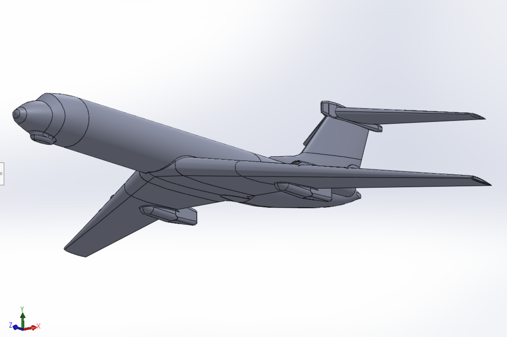 Tu-124A (Tu-134 Prototype) 3D Print by OKB-1_CreativeDesignBureau ...